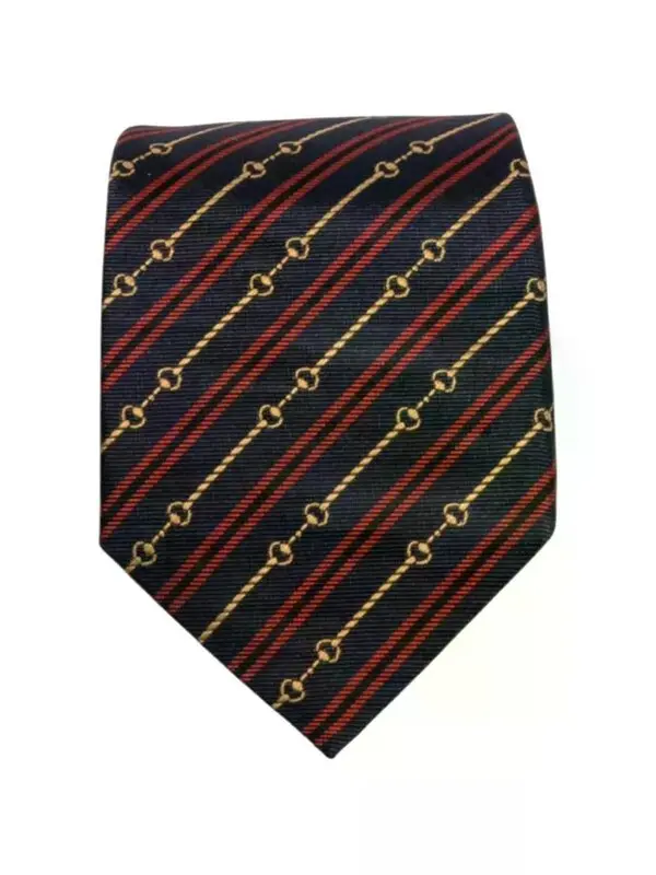 Gucci Striped Horsebit Pattern Tie