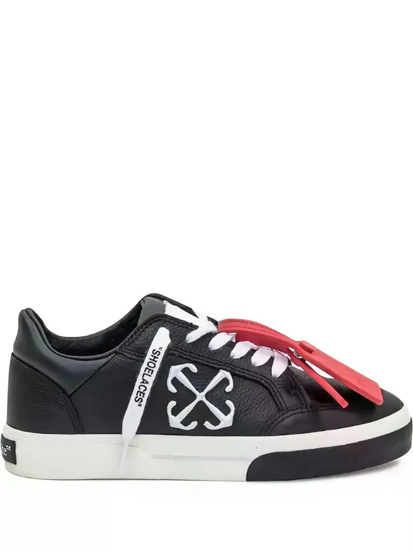 Off-White Anchor-logo Leather Sneakers - Black