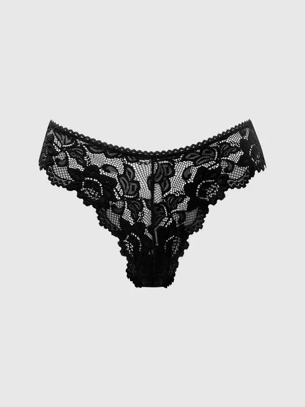 Frederick's Of Hollywood Jessica Lace Tanga 3 Pack - Multi-color
