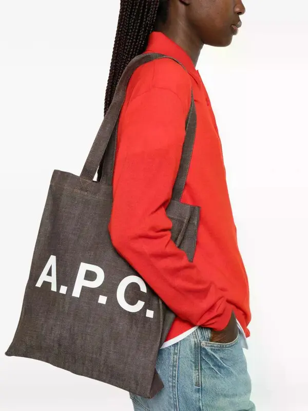 A.p.c. Lou Logo Tote Bag - Brown