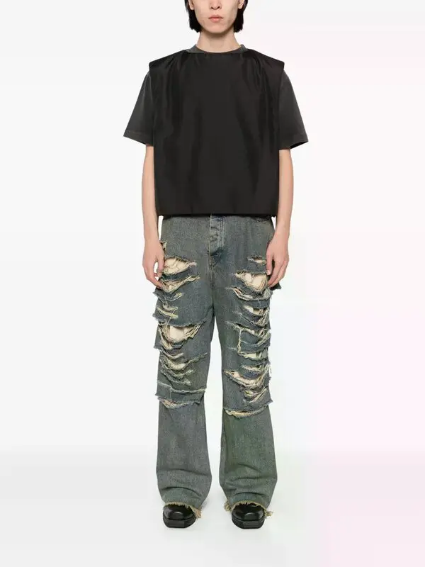 424 Ripped Wide Leg Jeans