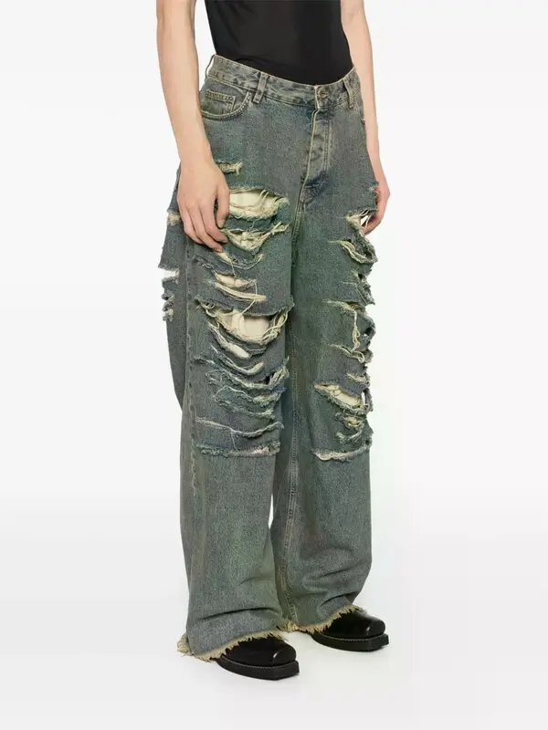 424 Ripped Wide Leg Jeans