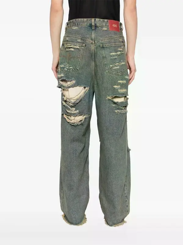 424 Ripped Wide Leg Jeans
