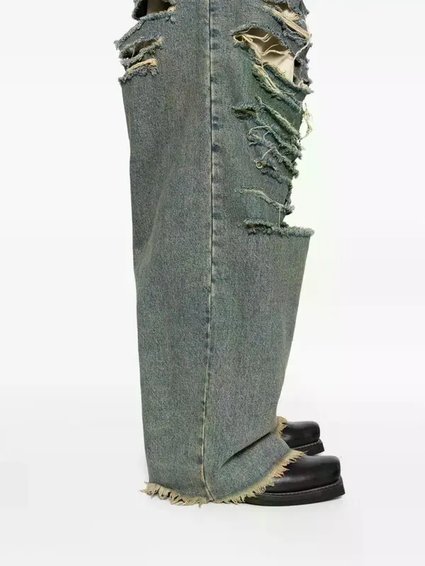 424 Ripped Wide Leg Jeans
