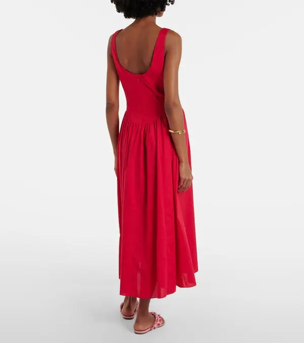 Faithfull The Brand Prali Cotton Midi Dress