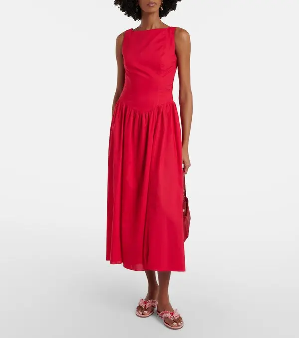 Faithfull The Brand Prali Cotton Midi Dress