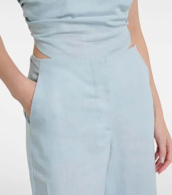 Faithfull The Brand Lulea Wide-leg Linen Pants - Blue