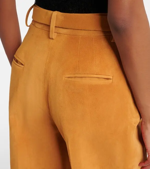 Gabriela Hearst Norman Belted Suede Wide-leg Trousers - Brown