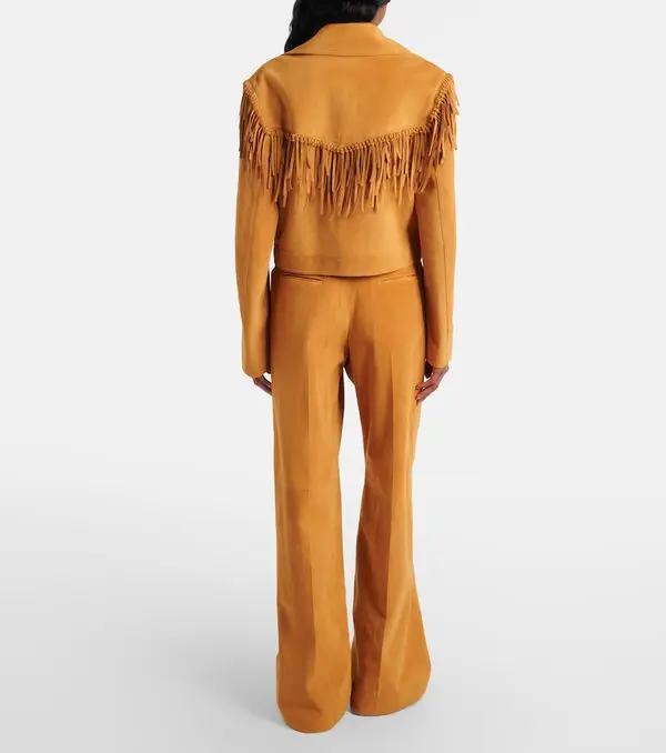 Gabriela Hearst Norman Belted Suede Wide-leg Trousers - Brown