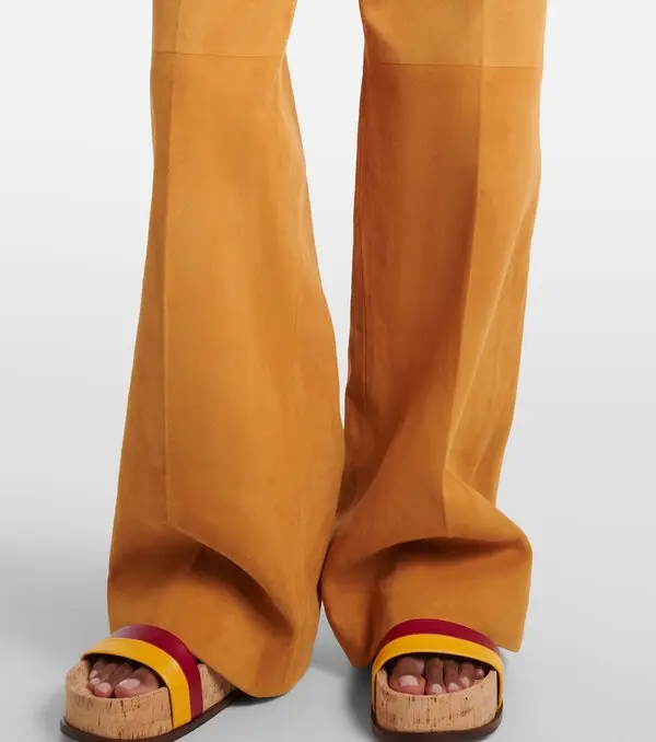 Gabriela Hearst Norman Belted Suede Wide-leg Trousers - Brown