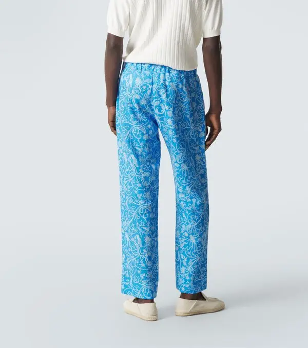 Kiton Printed Linen Pants