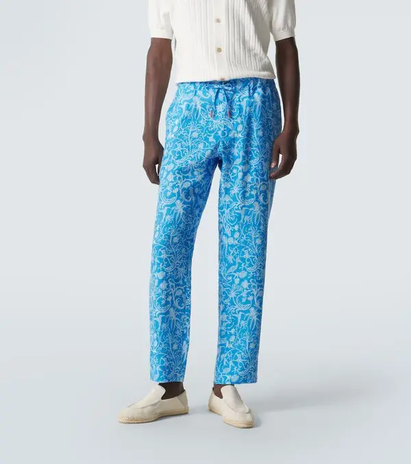 Kiton Printed Linen Pants