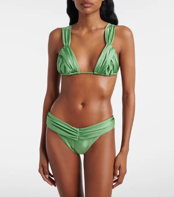 BANANHOT Iris Draped Bikini Top - Green