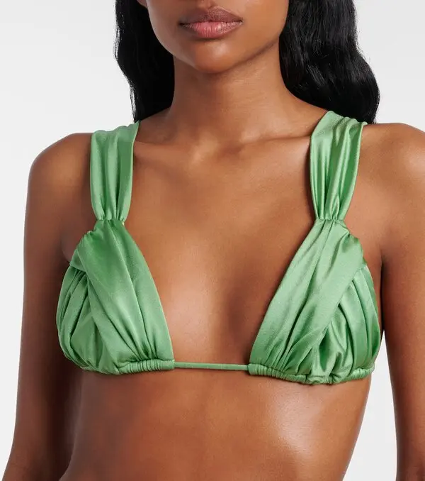 BANANHOT Iris Draped Bikini Top - Green