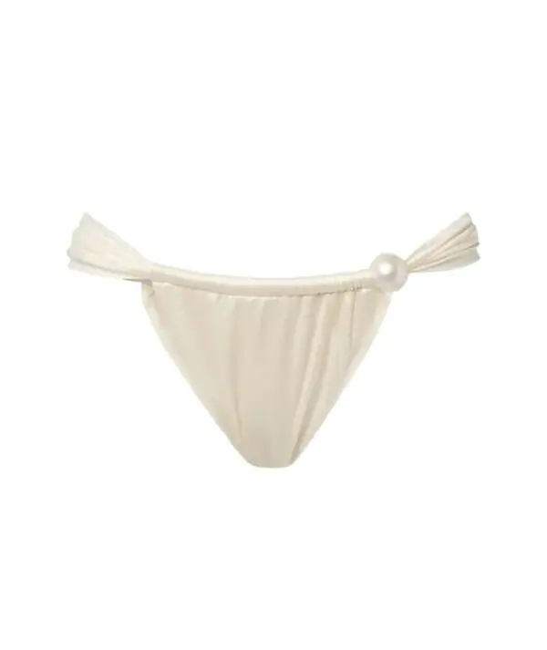MONTCE Sandra Embellished Bikini Bottoms - White