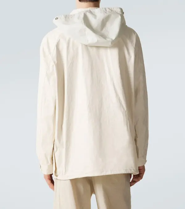 LEMAIRE Hooded Coated Linen-blend Raincoat - Beige
