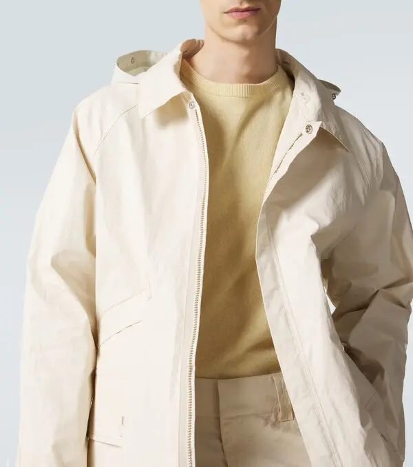 LEMAIRE Hooded Coated Linen-blend Raincoat - Beige