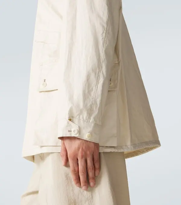 LEMAIRE Hooded Coated Linen-blend Raincoat - Beige