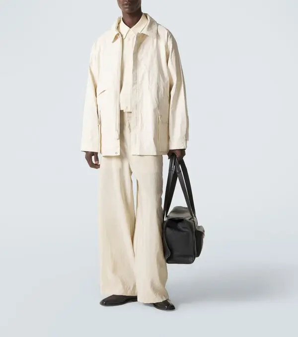 LEMAIRE Hooded Coated Linen-blend Raincoat - Beige