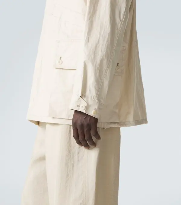 LEMAIRE Hooded Coated Linen-blend Raincoat - Beige