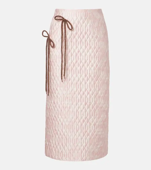 Simone Rocha Floral Quilted Pencil Skirt - Pink