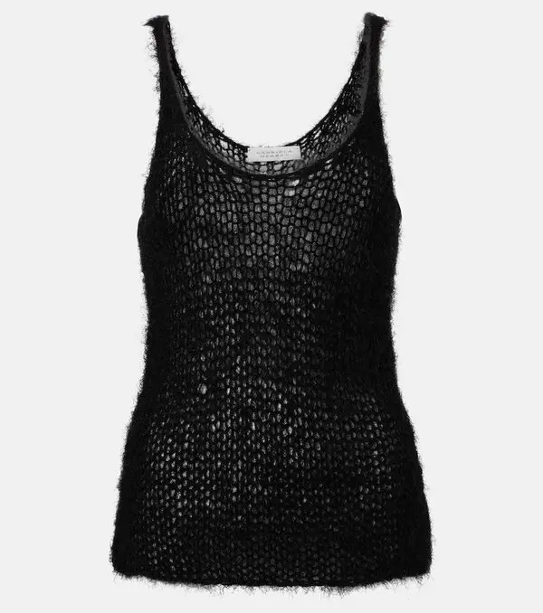 Gabriela Hearst Nur Open-knit Silk And Cashmere Tank Top - Black