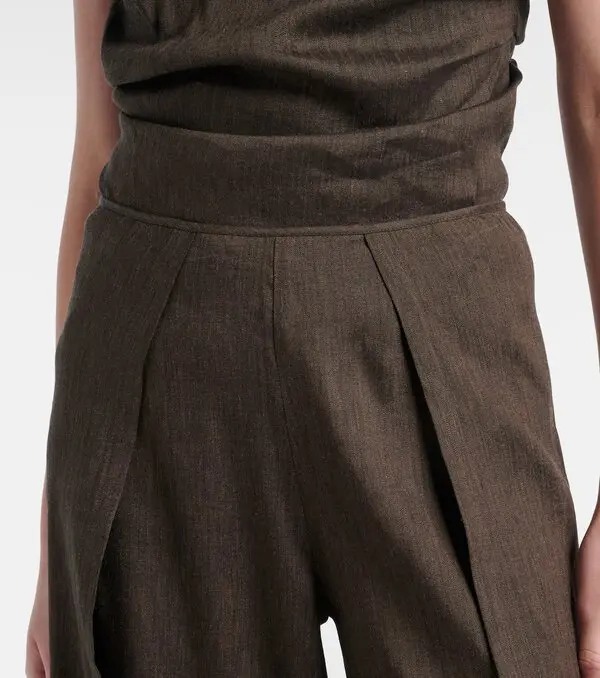 Proenza Schouler Calla Linen-blend Wide-leg Pants - Brown