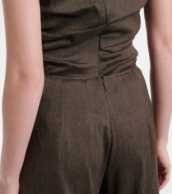 Proenza Schouler Calla Linen-blend Wide-leg Pants - Brown