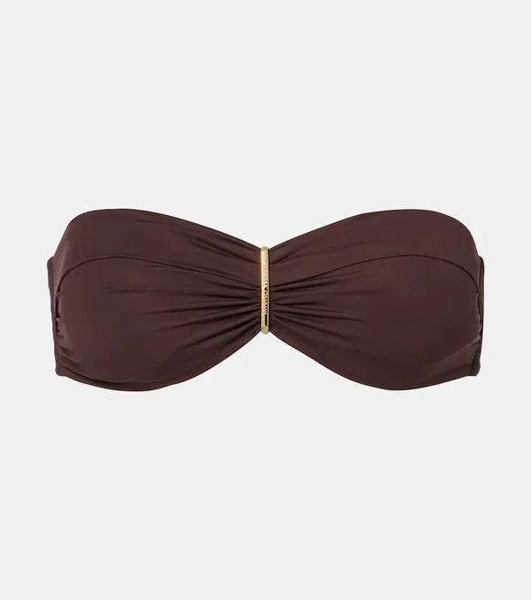 Melissa Odabash Positano Bandeau Bikini Top - Brown