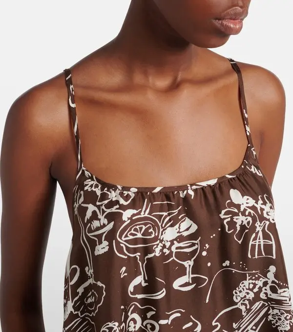 Asceno Napoli Printed Silk Twill Maxi Dress