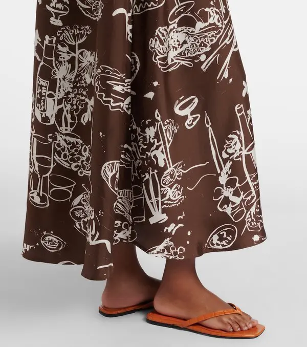 Asceno Napoli Printed Silk Twill Maxi Dress