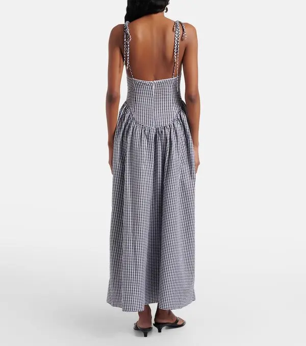 BANANHOT Paloma Gingham Cotton Poplin Maxi Dress