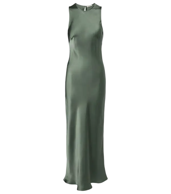 Asceno Tallin Silk Maxi Dress - Green