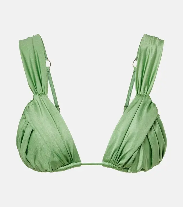 BANANHOT Iris Draped Bikini Top - Green