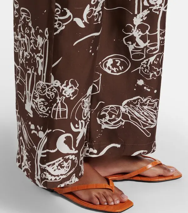 Asceno Isola Printed Silk Twill Wide-leg Pants
