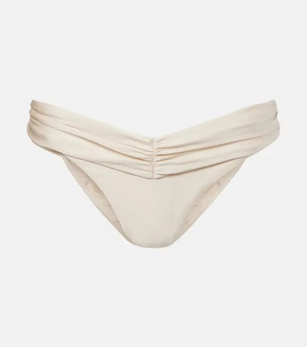BANANHOT Iris Ruched Bikini Bottoms - Beige
