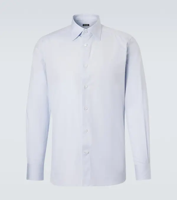 Zegna Cotton-blend Shirt - Blue