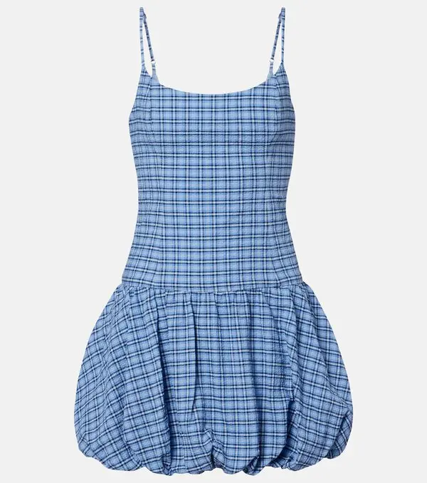 Faithfull The Brand Pelea Checked Cotton Minidress - Blue