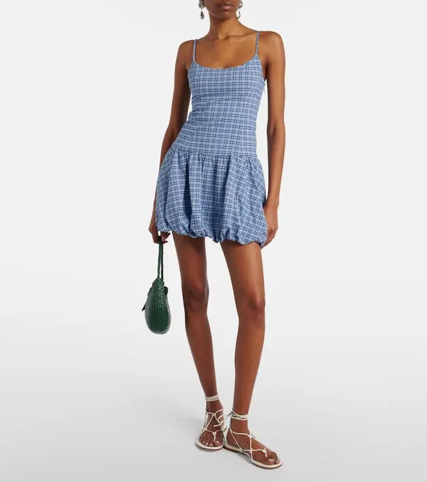 Faithfull The Brand Pelea Checked Cotton Minidress