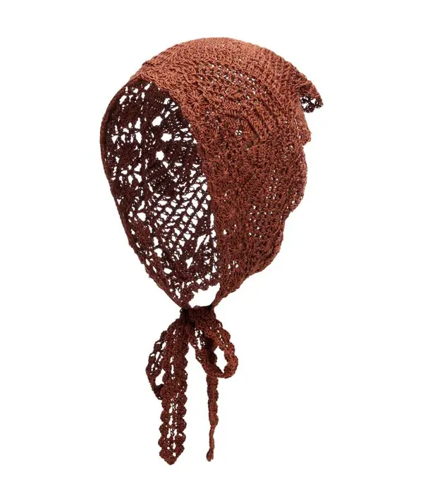 Anna Kosturova Crochet Cotton Scarf - Brown