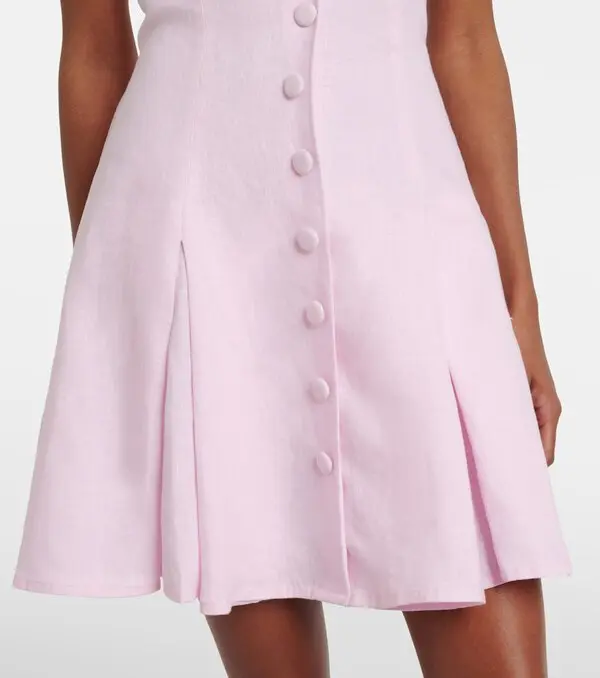 Faithfull The Brand Murano Halterneck Linen Minidress