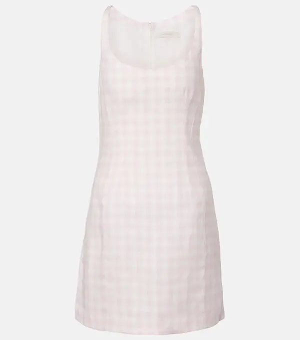 Faithfull The Brand Sanne Gingham Linen Mini Dress - Pink