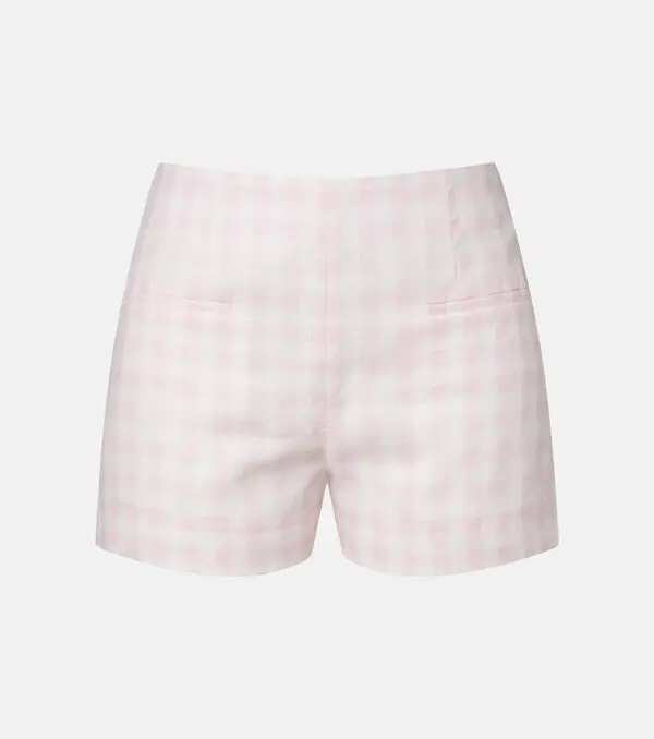 Faithfull The Brand Leora Gingham Linen Shorts - Pink