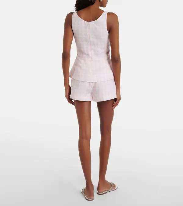Faithfull The Brand Leora Gingham Linen Shorts