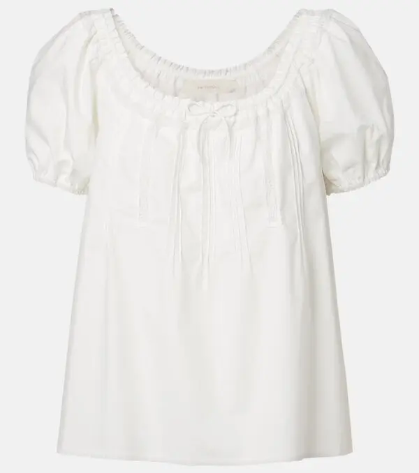 Faithfull The Brand Galle Lace-trimmed Cotton Top - White