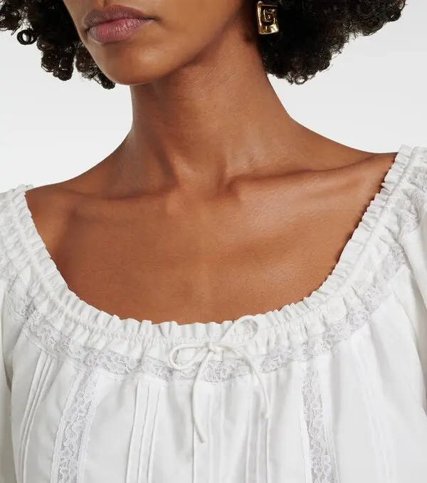 Faithfull The Brand Galle Lace-trimmed Cotton Top