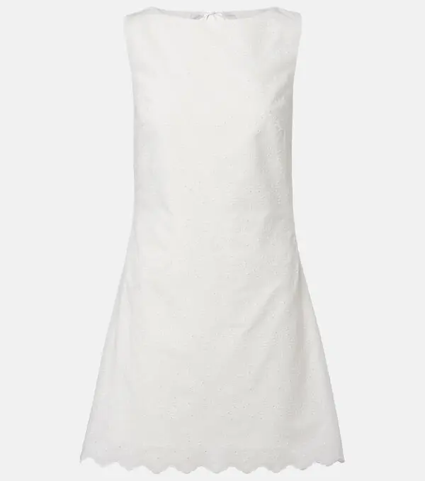 Faithfull The Brand Breta Broderie Anglaise Minidress - White