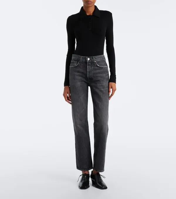 AGOLDE Lana Straight Jeans - Grey