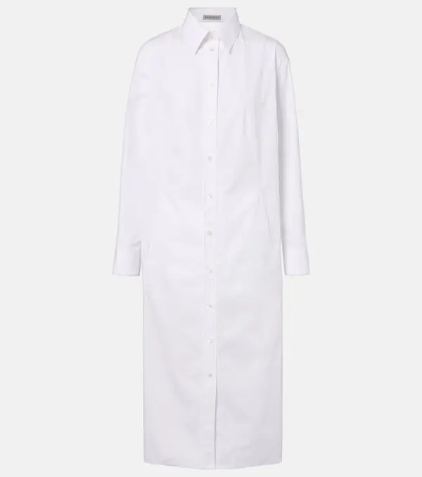 Balenciaga Cotton Poplin Shirt Dress Faded - White