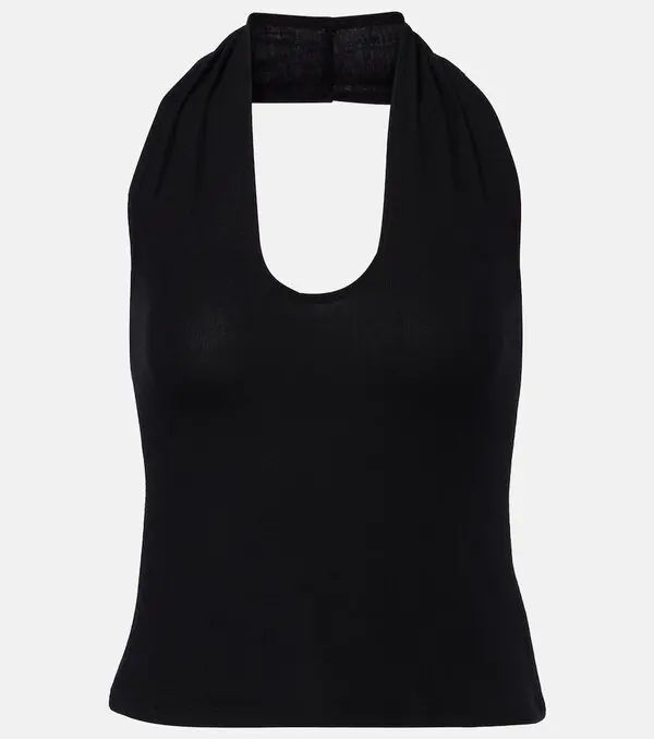 LESET Lauren Halterneck Jersey Top - Black